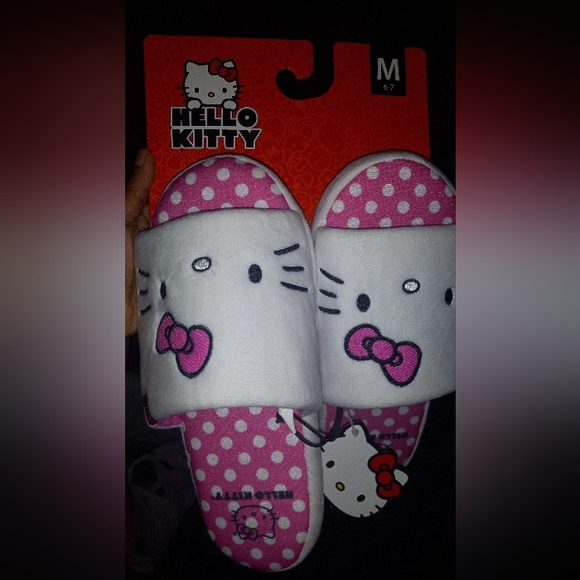 Sanrio | Shoes | Hello Kitty Slippers Pink 1 White Pair | Poshmark